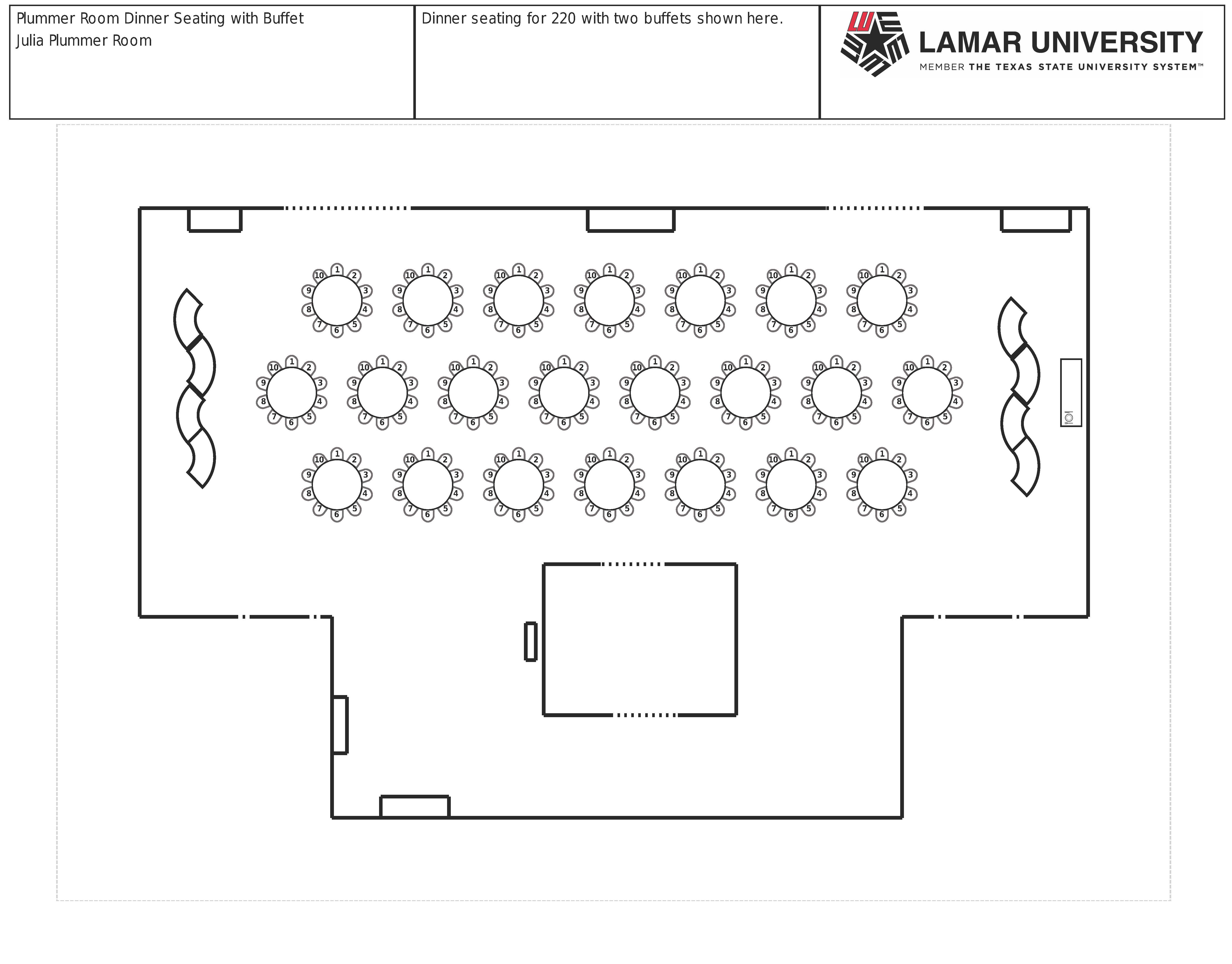 Office of Event Management | Reception Center Rooms | Layout Options ...