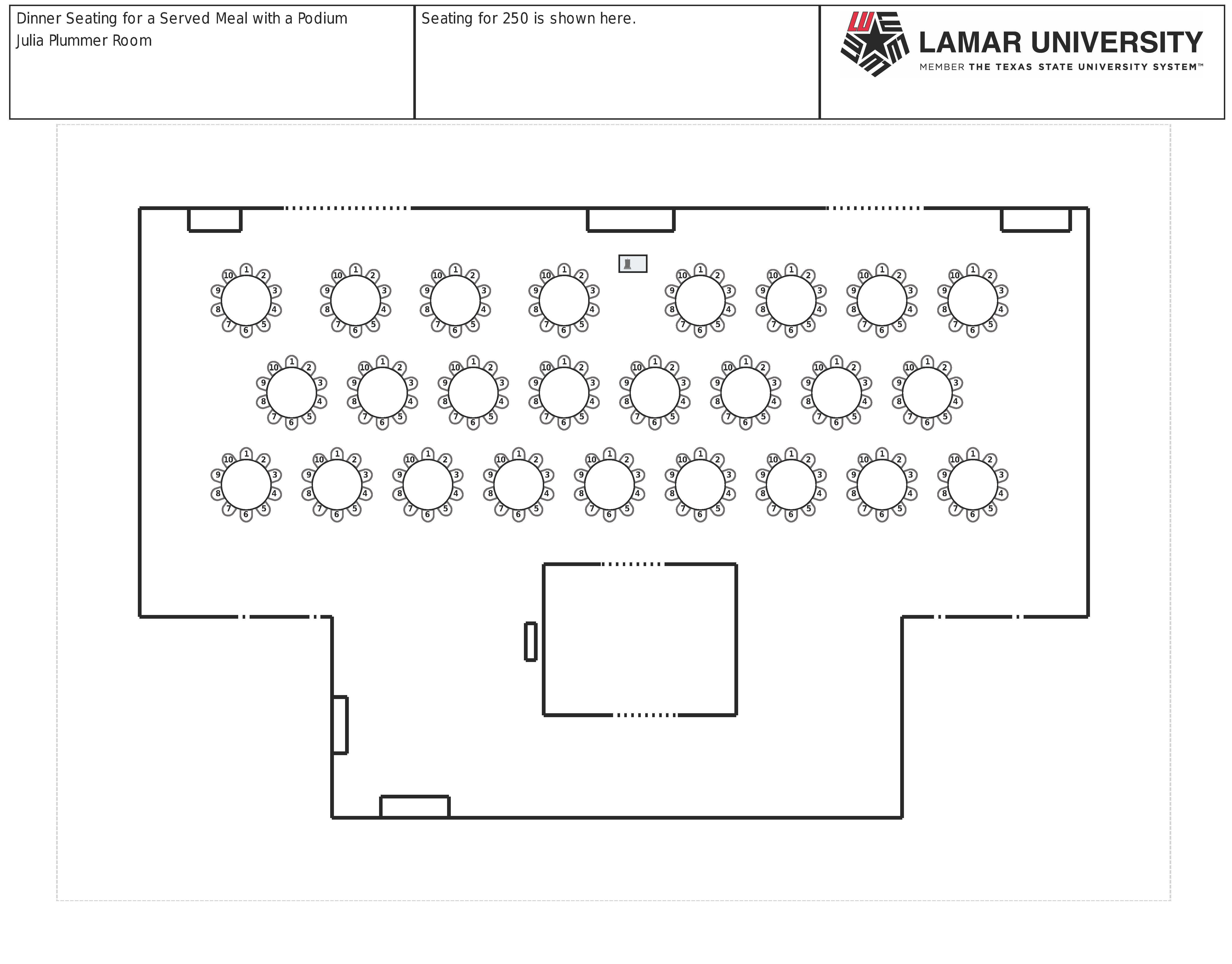 Office of Event Management | Reception Center Rooms | Layout Options ...