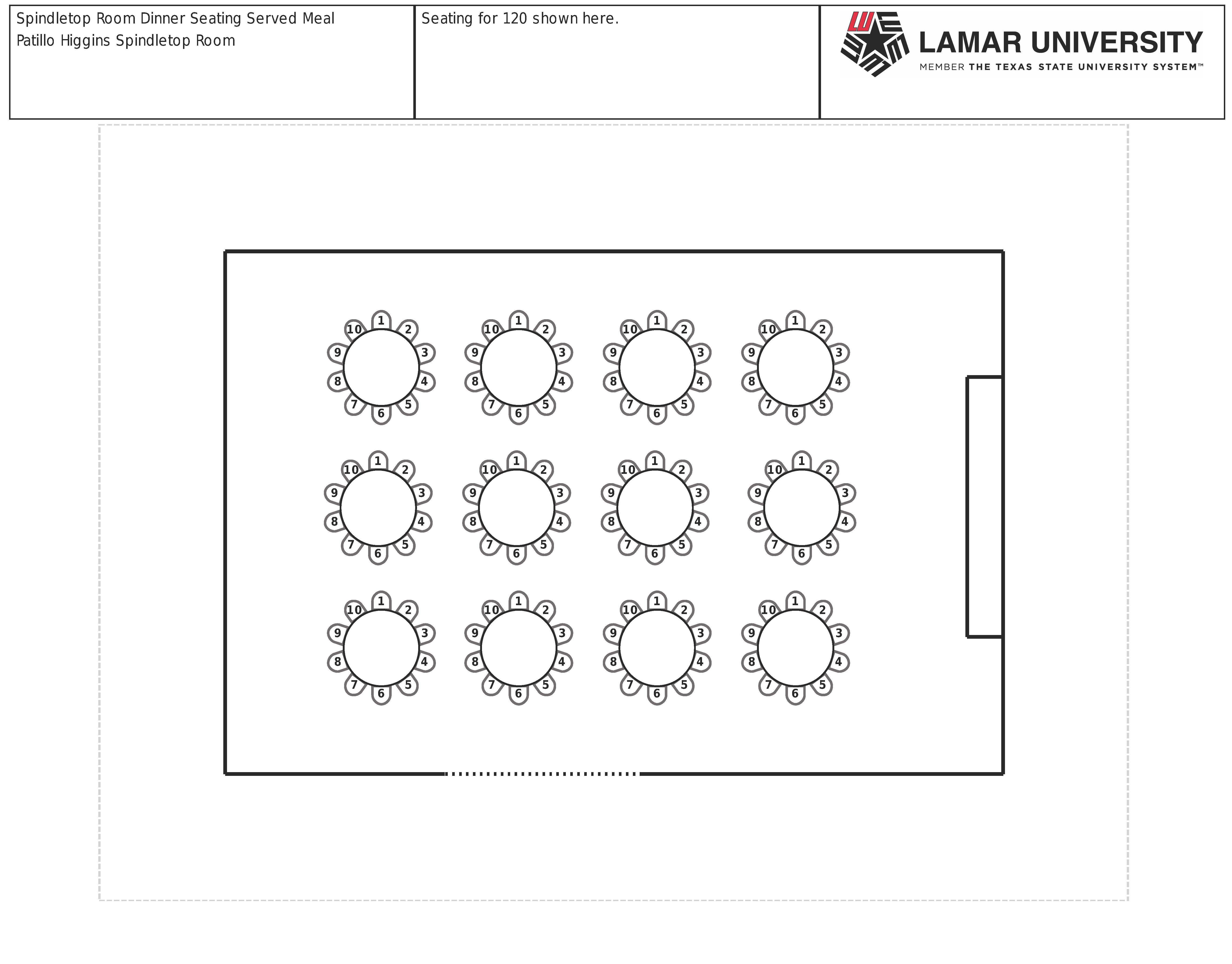 Office of Event Management | Reception Center Rooms | Layout Options ...